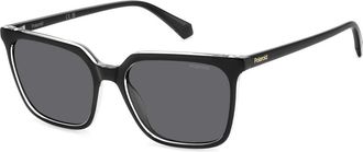 Polaroid Schwarz Grau Polarisierte Sonnenbrille - - Accessories - Damen - Schwarzk - 55 MM