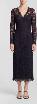 Dolce & Gabbana Midi-Abendkleid aus transparenter Spitze von mit V-Ausschnitt