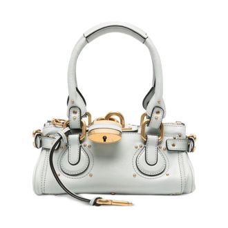Chlo&eacute; Femme, Sacs, Beige, Taille: ONE Size Padlock Top Handle Bag