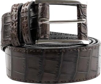 Kiton Homme, Accessoires, Brun, Taille: 115 CM Crocodile Leather Belt