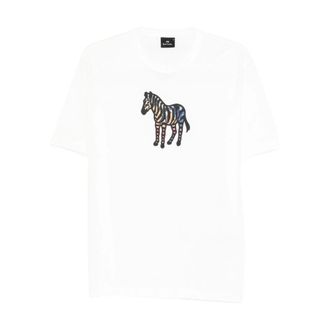 Paul Smith Homme, Tops, Blanc, Taille: XS Zebra T-Shirt