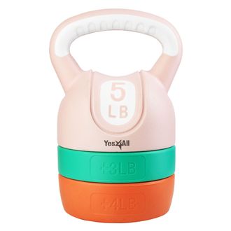 Yes4All Verstellbare Kugelhantel-Gewichte-Set f&uuml;r Frauen, Krafttraining, Kugelhanteln, Workout-Ausr&uuml;stung f&uuml;r Zuhause, Fitnessstudio, 5,4 kg - Pastell