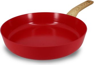 Menastyl Cuisson Aluminium-Pfanne, 28 cm, Induktion, Holzeffekt, Antihaftbeschichtung