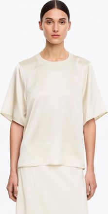 Arket T-Shirt Aus Seidensatin -Wei&szlig;