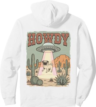 Image UFO Howdy Desert Pug Pullover Hoodie