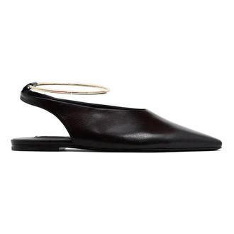 Jil Sander Femme, Chaussures, Noir, Taille: 37 EU Ballerines &agrave; bout pointu et d&eacute;tail danneau 35 mm