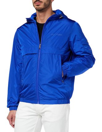 Tommy Hilfiger Herren Jacke Hooded Jacket &Uuml;bergangsjacke, Blau (Ultra Blue), L