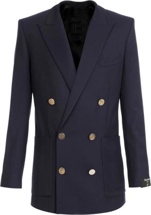 Balmain Homme, Vestes, Bleu, Taille: S Blazer crois&eacute; boutonn&eacute;