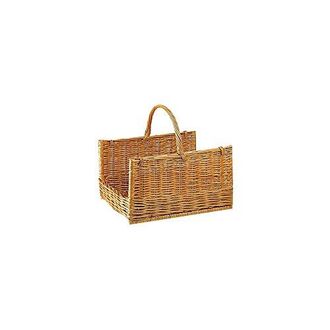 Aubry Gaspard Panier à Bûches Osier Buff Grand Modèle - Anse de Transport - Dimensions 50x38x50 cm - Léger et Robuste - Idéal Stockage Transport Bois - Design Natur