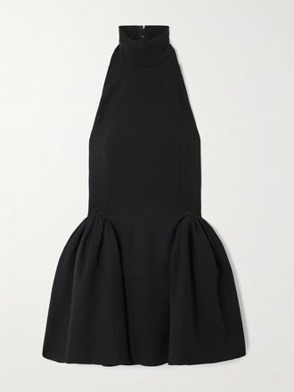 16Arlington Fiala R&uuml;ckenfreies Neckholder-minikleid Aus Cady Mit Raffungen - Schwarz