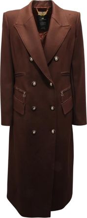 Elisabetta Franchi Femme, Manteaux, Brun, Taille: 42 FR Cp-010-56E2 Manteau Crois&eacute;