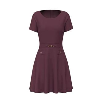 Guess Wanda Flare Chain Dress - Femme - Robes - Violet - Taille: 38 FR