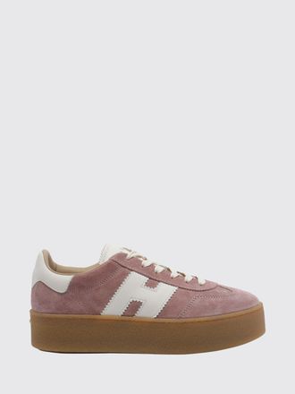 Hogan Baskets Cool H698 &agrave; plateforme en cuir su&eacute;d&eacute; avec logo H