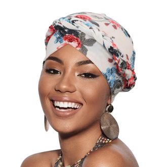 Dreshow 1 St&uuml;ck Afrikanischer Damen Turban Geflecht Kopfbedeckung Kopft&uuml;cher Chemo Kappe Vorgebunden Beanie M&uuml;tze Kopfwickel Schlafm&uuml;tze