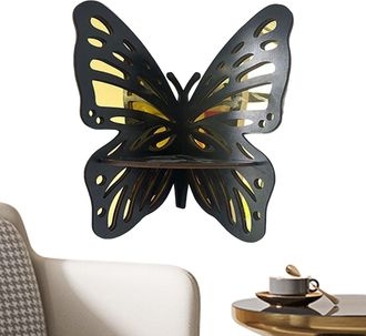 Generic Schweberegal f&uuml;r Ecken, schwebendes Wandregal, Schmetterling, Retro, Holz, B&uuml;cherregal, Ausstellungsregal f&uuml;r Schlafzimmer, Wohnzimmer, B&uuml;ro, K&uuml;che, G