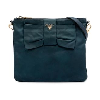 Prada Pre-owned Bow Detail Shoulder Bag - - Pre-owned - Damen - Blau - ONE SIZE