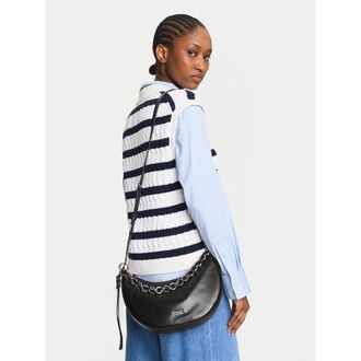 Tommy Hilfiger Handtasche Tommy Hilfiger Moon Leather Crossover AW0AW17467 Schwarz