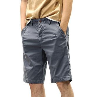 Generic Pantalon cargo pour homme, short de jogging en serg&eacute; avec devant plat, gr&egrave;s, taille 42, gris, 48