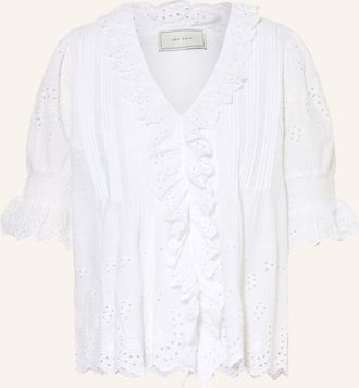 Neo Noir Neo Noir Blusenshirt Talise Mit Lochspitze weiss