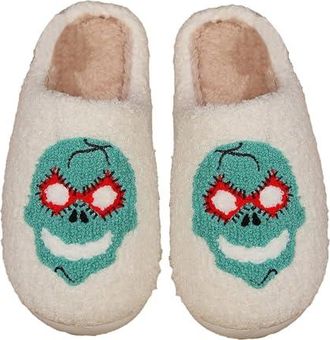 Generic Pantoufles dHalloween amusantes pour homme - Imprimé sur le thème dHalloween - Pantoufles dintérieur unisexes - Chaussures antidérapantes à semelle so