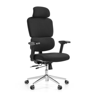 hjh OFFICE Profi Arbeitsstuhl Ergomy F 2 | Synchronmechanik - h&ouml;henverstellbare Kopfst&uuml;tze & 3D Armlehnen, Schwarz