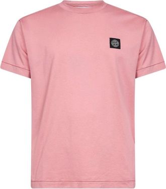 Stone Island Homme, Tops, Rose, Taille: XL Crew Neck T-Shirt