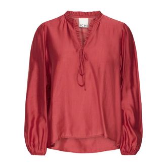 Ichi Ichi, Femme, Blouses et Chemises, Rouge, Taille: 42 FR Ihkarlani LS2 Bluser