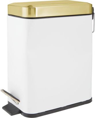 mDesign rechteckiger Tretm&uuml;lleimer mit 5 L Kapazit&auml;t - kompakter M&uuml;lleimer mit Inneneimer f&uuml;r das Bad, Schlafzimmer oder B&uuml;ro - moderner Papierkorb aus Metall