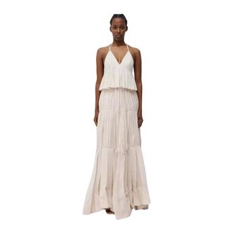 SIMKHAI Delania Plissee-Maxikleid - - Dresses - Damen - Beige - S