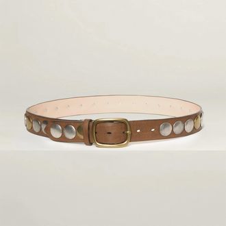 Reptiles House Stella - Ledergürtel mit Nieten - Tabak