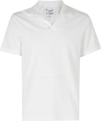 MC2 Saint Barth Homme, Tops, Blanc, Taille: 2XL Charles Jersey Stretch Piquet Polo