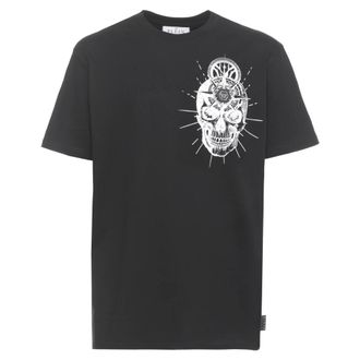 Philipp Plein Homme, Tops, Noir, Taille: L T-Shirt Col Rond Tatouage T&ecirc;te de Mort