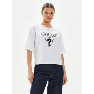 Guess T-Shirt Aurelie V4YI06 I3Z14 Wei&szlig; Boxy Fit