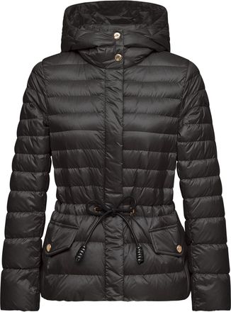 Moncler Moncler Doudoune Courte &Agrave; Capuche Raies, Femme, Noir, Taille: 00