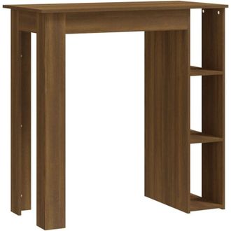 vidaXL Bartisch mit Regal Braun Eiche 102x50x103,5 cm Holzwerkstoff Vidaxl