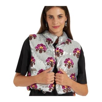 La DoubleJ Pailletten-Pufferweste - - Jackets - Damen - Grau - M