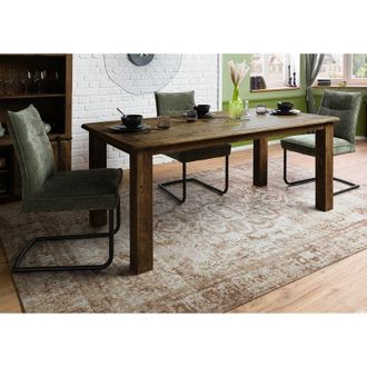 Massivmoebel24 Esstisch Mango 200x100x76 braun lackiert RAILWAY 1115