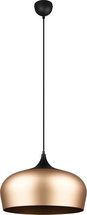 Trio Leuchten Pendelleuchte Chiron 310890108, Aluminium Schwarz matt, Schirm Aluminium Messing matt, exkl. 1x E27