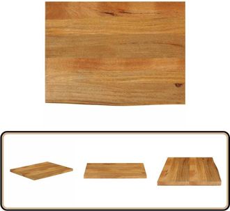 vidaXL Dessus de table à bord vivant 80x60x2,5 cm bois massif manguier - Dessus De Table - Table Basse - Plateau De Table - Bois Massif - Manguier