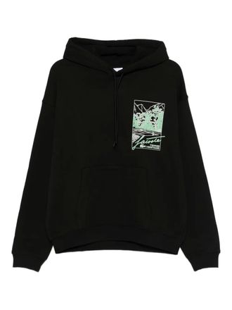 Lacoste graphic hooded sweatshirt - Schwarz