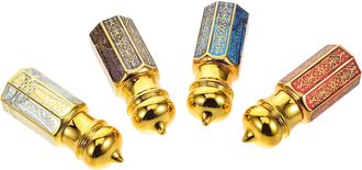 Cabilock 4 Stück Nachfüllbare Roller Flaschen für Ätherische Öle Tragbare Duftspender Mini Parfümzerstäuber Kompakt und Reisegeeignet Rot Blau Gold