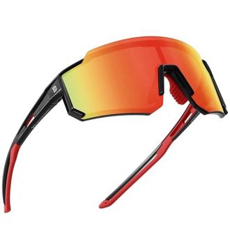 Duco DC0068 Lunettes de soleil de sport polaris&eacute;es pour homme et femme Protection UV400 pour baseball, cyclisme, course &agrave; pied, p&ecirc;che, Monture noire, verre