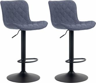 Clp 2er Set Barhocker Emma blau Stoff