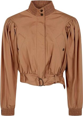 Chlo&eacute; Femme, Vestes, Brun, Taille: 36 FR Veste &agrave; Manches Bouffantes Ceintur&eacute;e