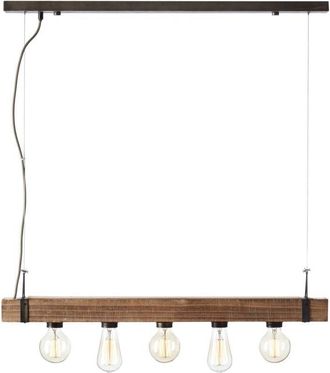 Brilliant Lampe Woodhill suspension 5 lumi&egrave;res antique / noir 5x A60, E27, 30W, lampes normales gf non sp&eacute;cifi&eacute;es R&eacute;glable en hauteur Convient aux lampes led