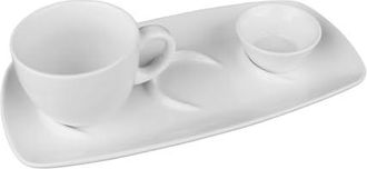 Holst Porzellan FD 131 PA0 3-tlg. Porzellan Espresso-Melange Palermo Weiß 1 Set