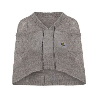 Vivienne Westwood Beige Tweed Hoodie Rubina Style - - Knitwear - Damen - Grau - M