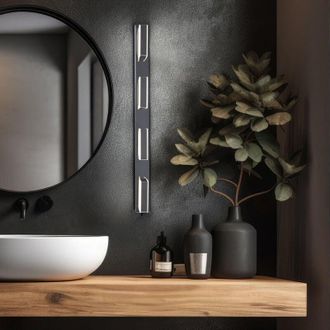 Globo Lighting Wandleuchte Wandlampe Flurlampe Wohnzimmerlampe silber schaltbar Schlafzimmer, Metall Acryl satiniert, 1x led 3000K, LxH 68x5 cm