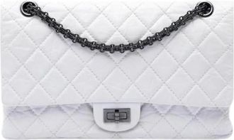 Chanel Pre-owned Sac Bandouli&egrave;re Classique Double Rabat - Femme - Pre-owned - Blanc - Taille: ONE Size