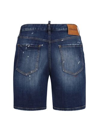 Dsquared2 Mens Distressed Denim Shorts Navy Blue Cotton Bermuda